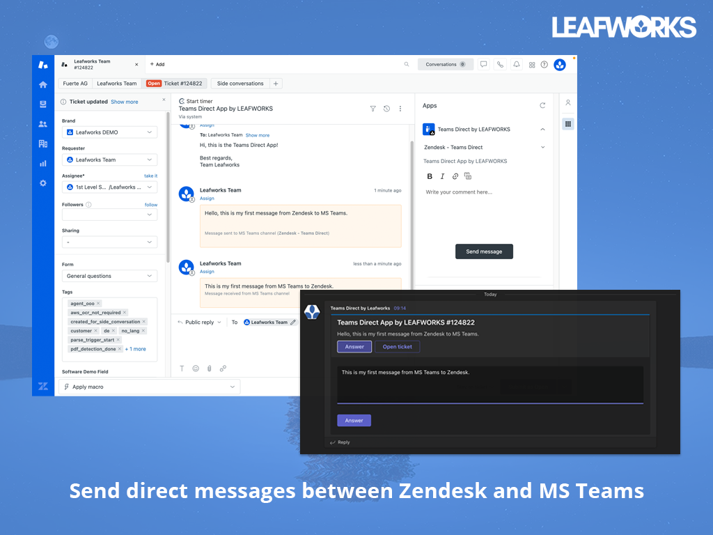 Teams Direct App Integration with Zendesk Support
